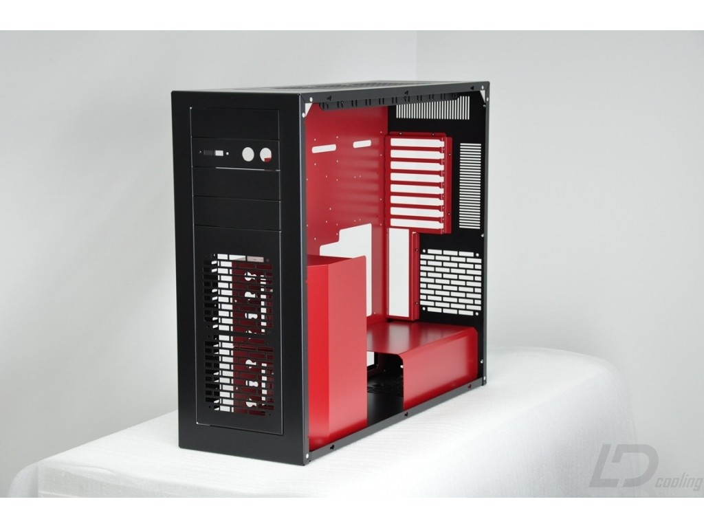 LD PC-V7 Reverse Black Red 240/360 - LD Cooling Computer Cases