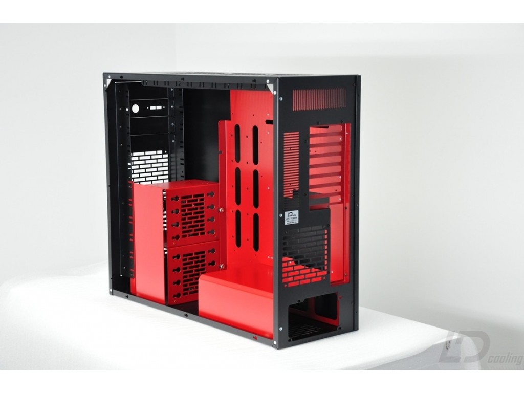 LD PC-V7 Reverse Black Red 240/360 - LD Cooling Computer Cases