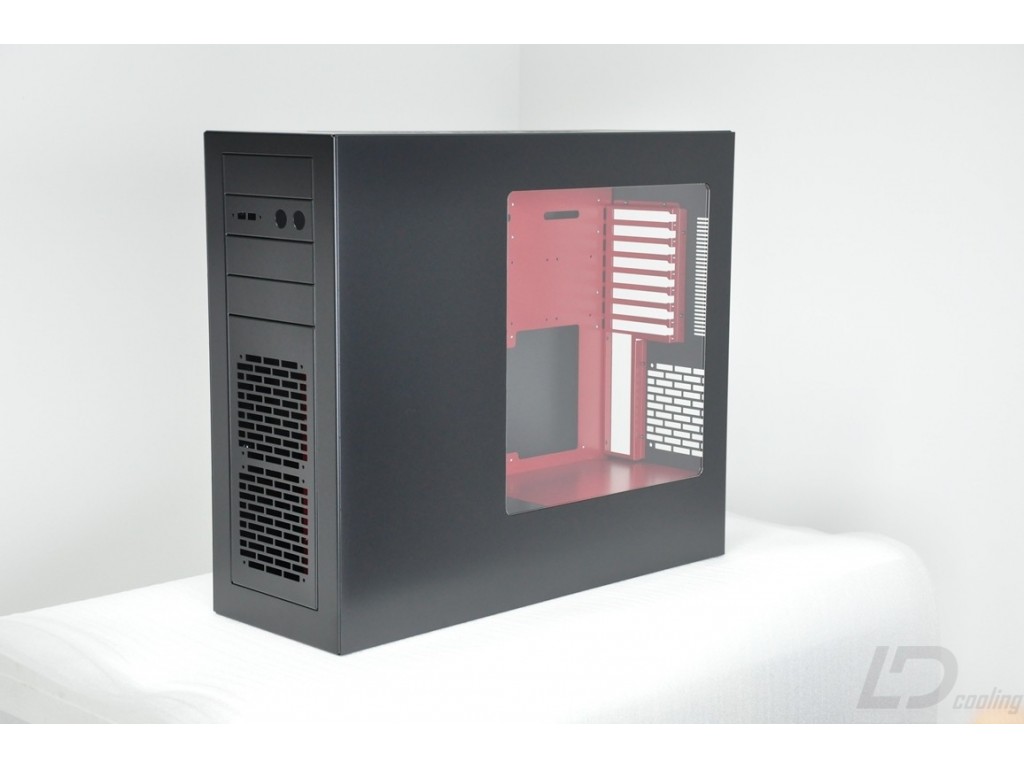 LD PC-V7 Reverse Black Red 240/360 - LD Cooling Computer Cases