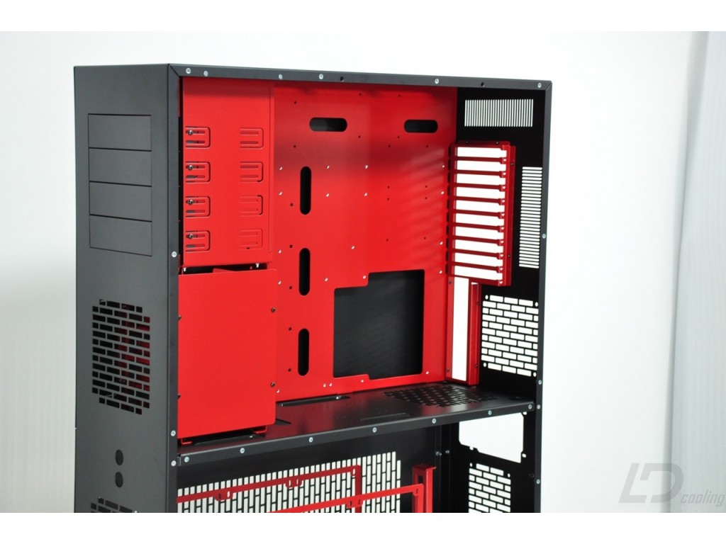 LD PC-V8 Reverse ATX/HPTX Black/Red - LD Cooling Computer Cases