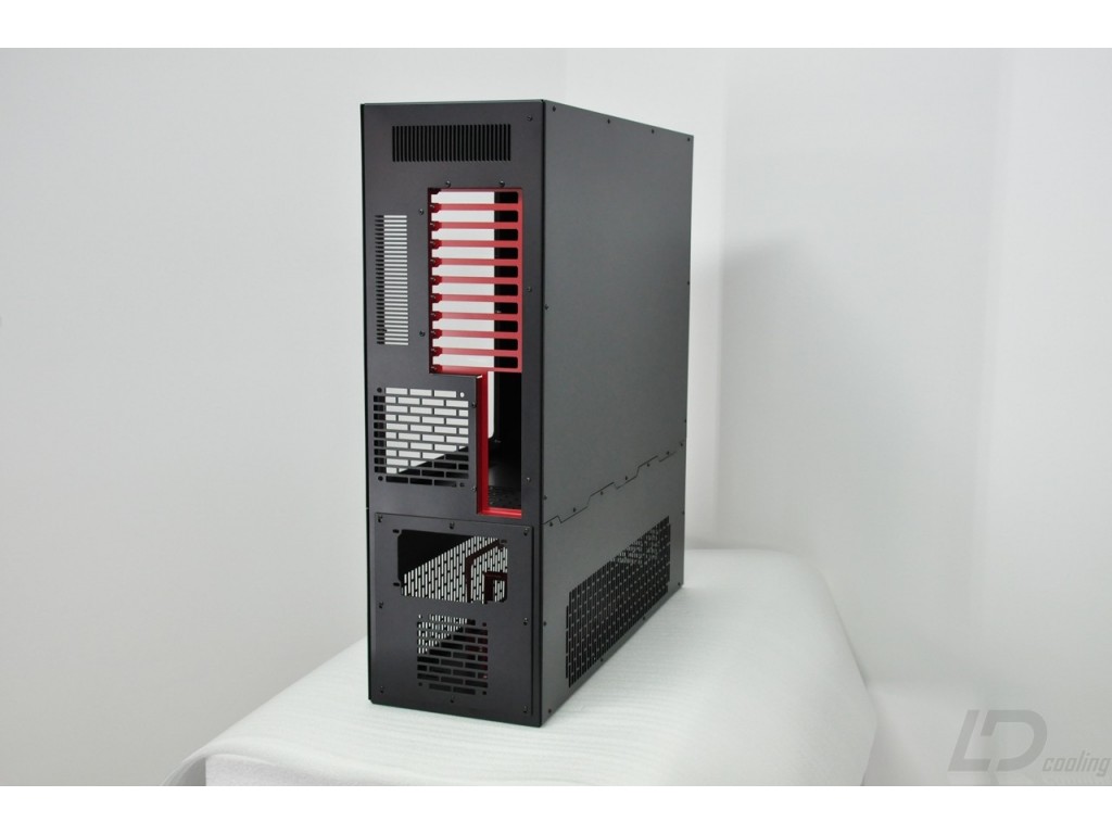 LD PC-V8 Reverse ATX/HPTX Black/Red - LD Cooling Computer Cases