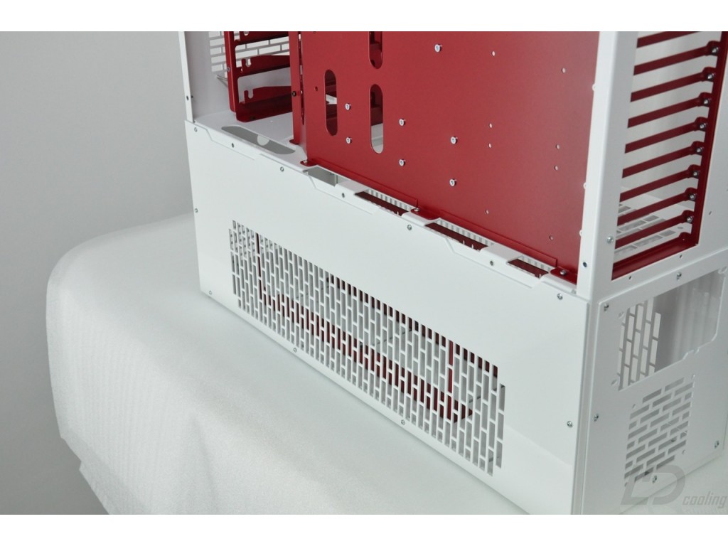 LD PC-V8 White/Red - LD Cooling Computer Cases