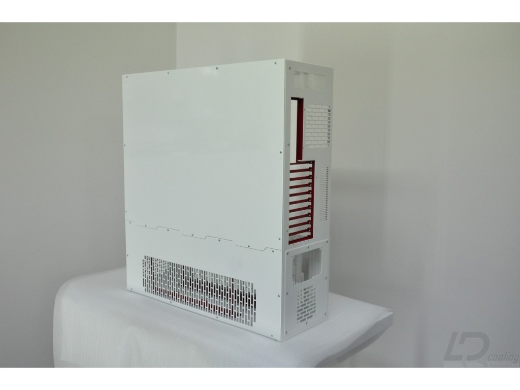 LD PC-V8 White/Red - LD Cooling Computer Cases