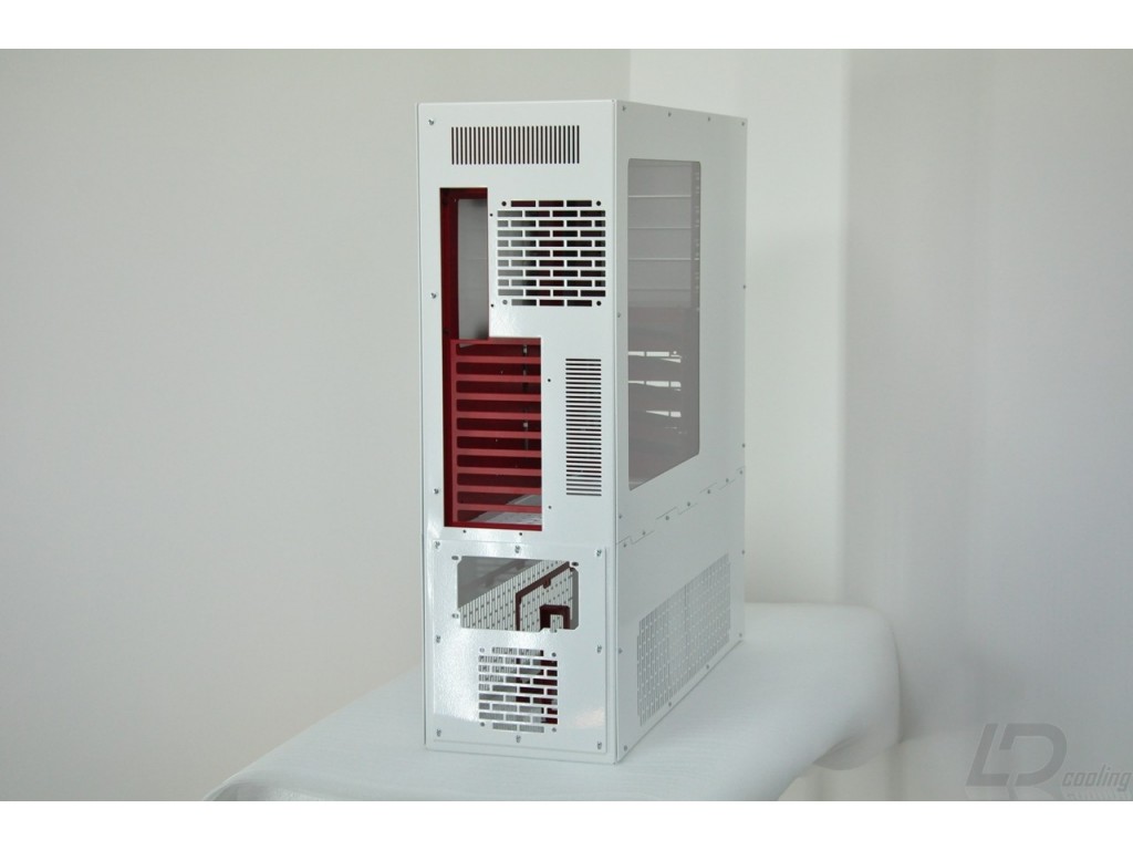 LD PC-V8 White/Red - LD Cooling Computer Cases