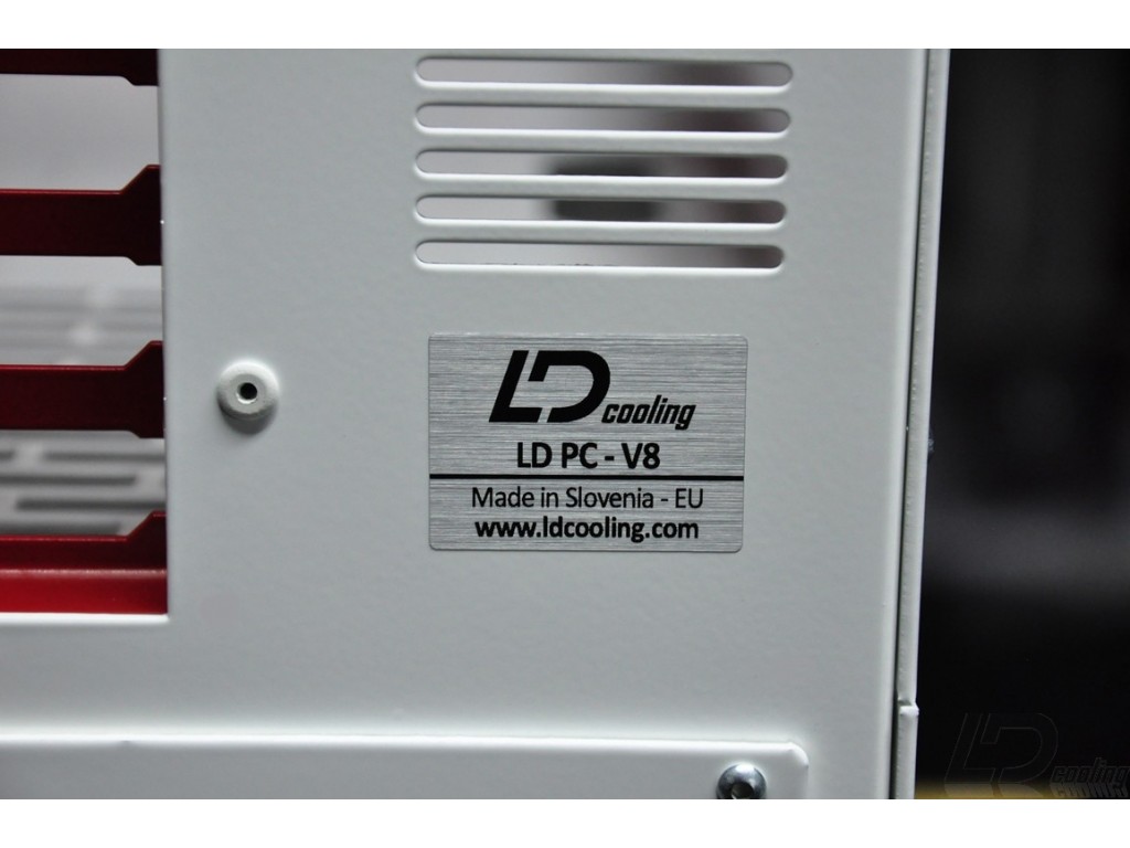 LD PC-V8 White/Red - LD Cooling Computer Cases
